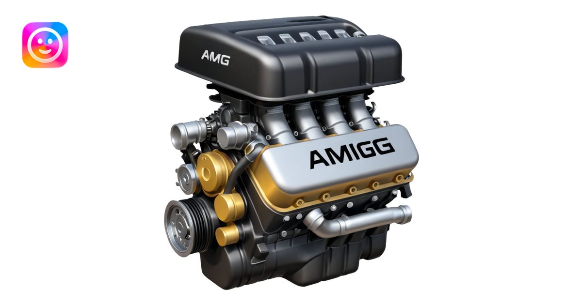 m157 engine, amg, black emoji | AI Emoji Generator