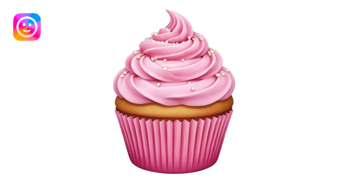 Cupcake with pink icing emoji | AI Emoji Generator