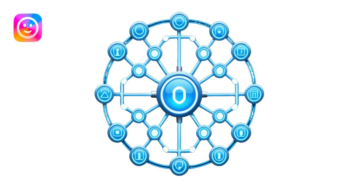 connected tech nodes emoji | AI Emoji Generator