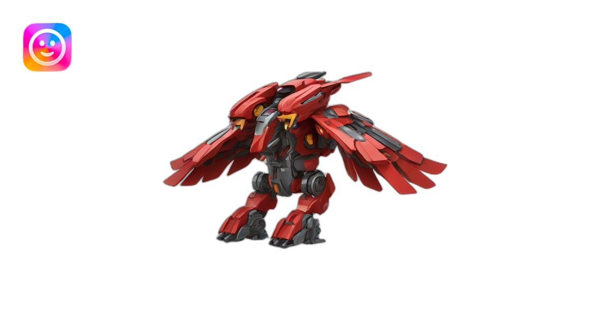 red mecha eagle emoji | AI Emoji Generator