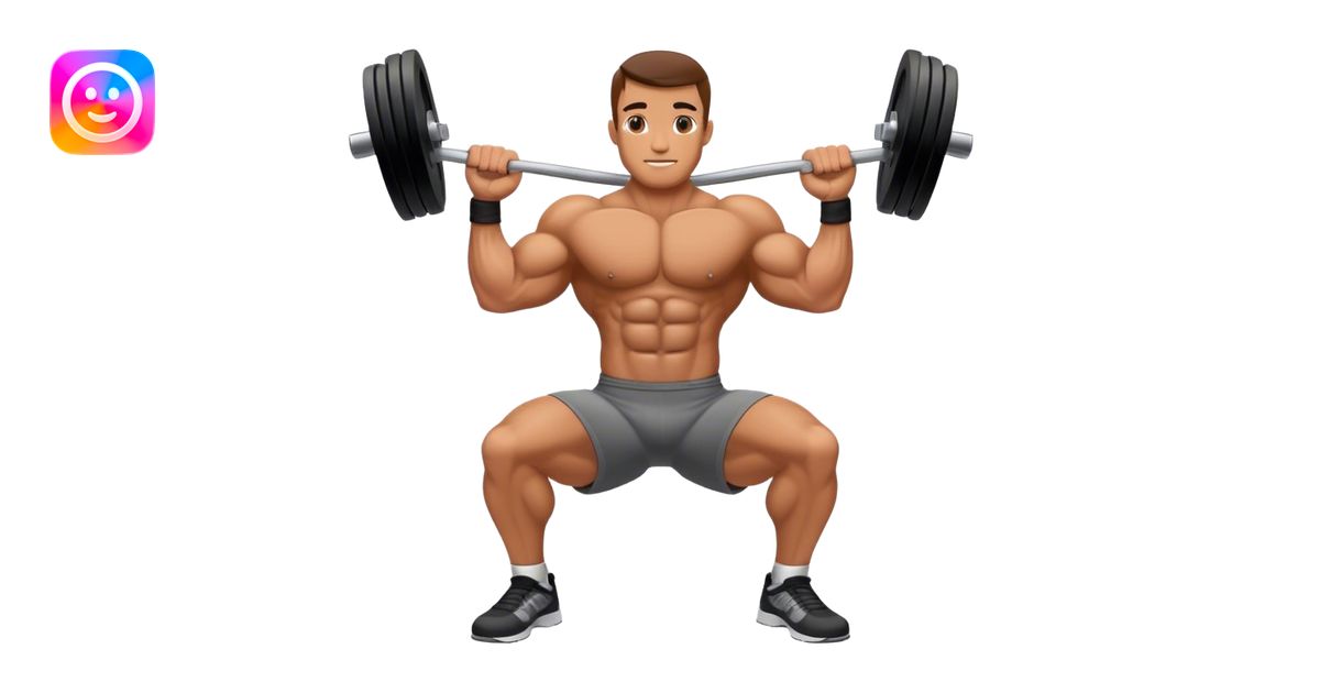 bodybuilder laying down abs exercise emoji | AI Emoji Generator
