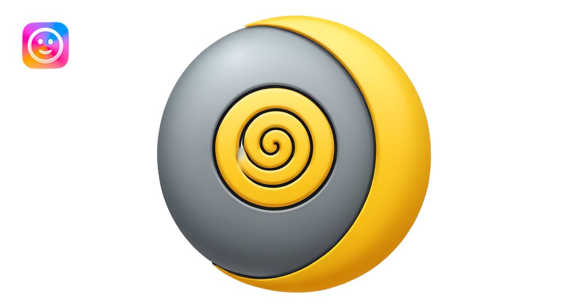 Gray sphere with black scribble and yellow spiral . emoji | AI Emoji ...