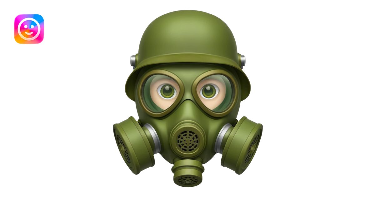 green gas mask, one filter emoji | AI Emoji Generator