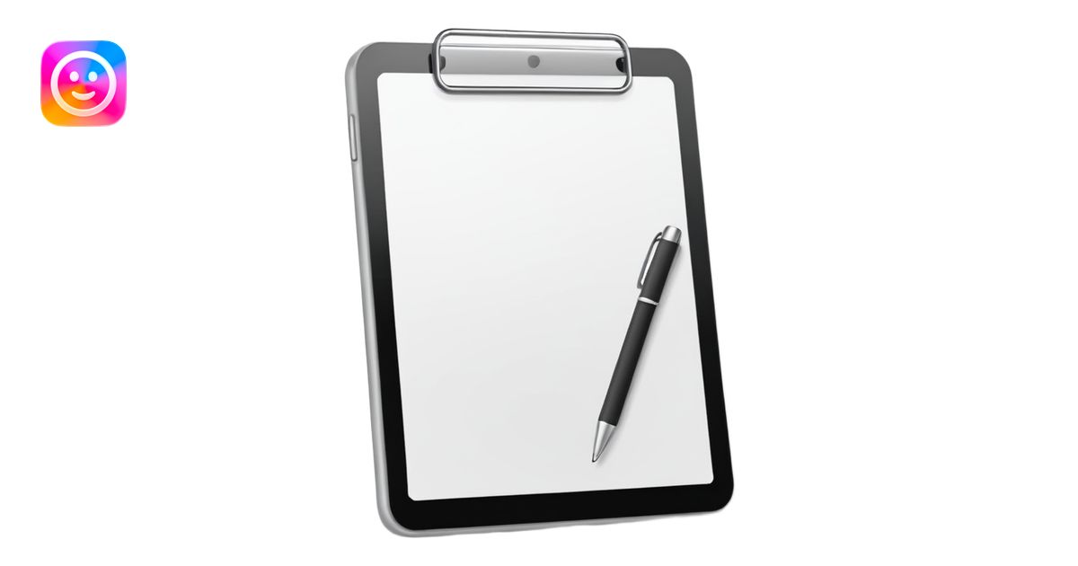 digital notepad with no clip emoji | AI Emoji Generator