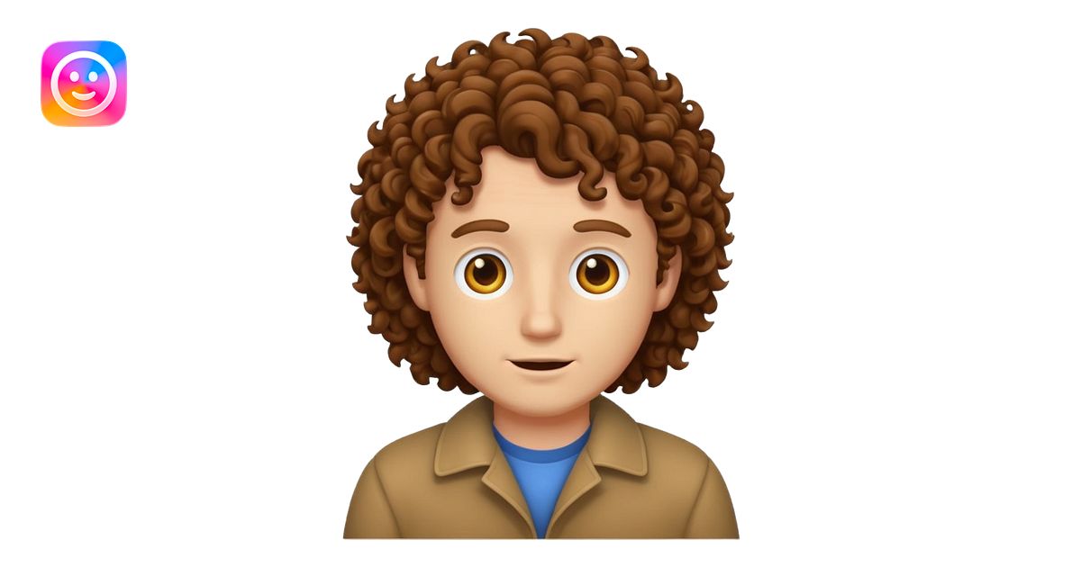 White guy with brown curly hair emoji | AI Emoji Generator