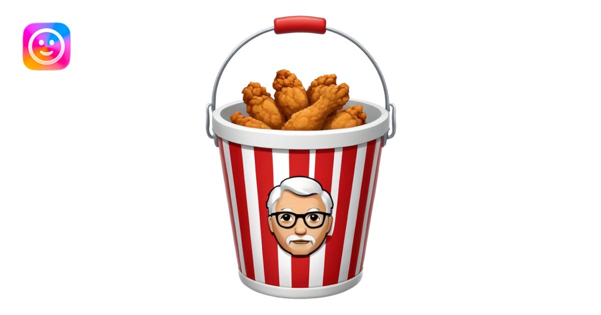 kfc bucket white and red stripes emoji | AI Emoji Generator