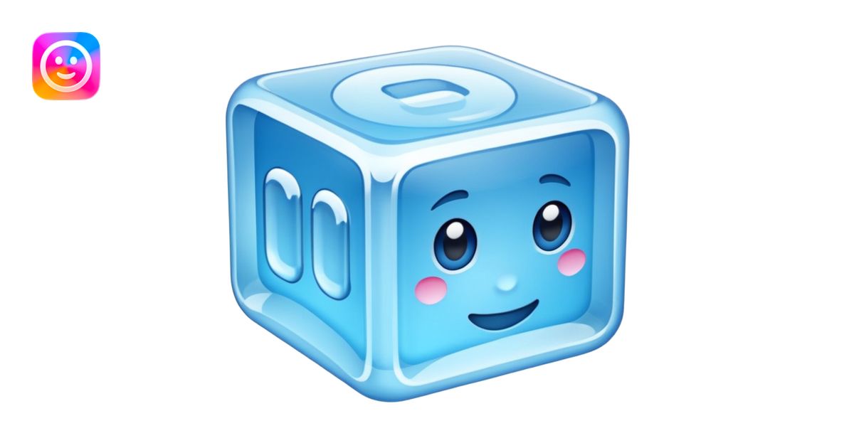 Cubo de gelo em cores #3E8EDE, #2A5A8A emoji | AI Emoji Generator