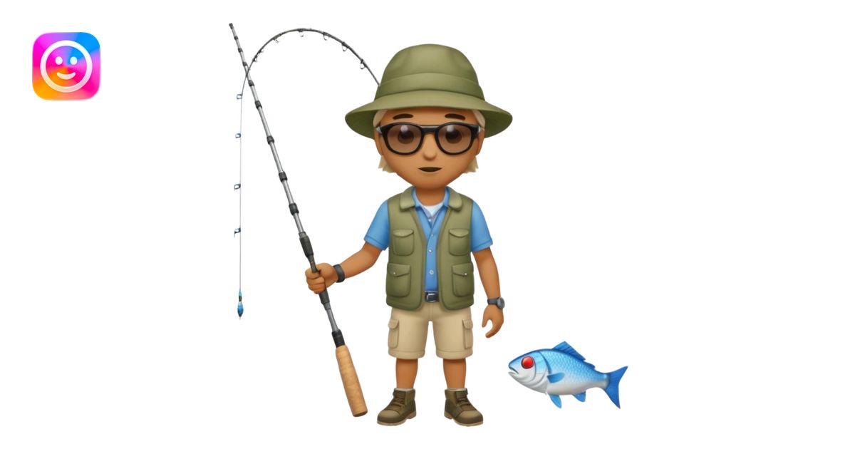 Man in motion casting a fishing rod full body emoji | AI Emoji Generator