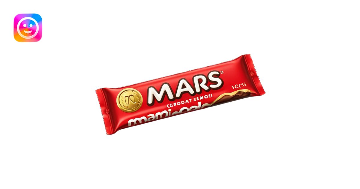 Draw a Mars bar in its classic black wrapper with bold red logo. emoji ...