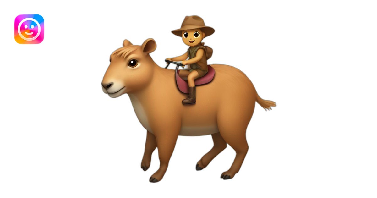 fawn riding capybara emoji | AI Emoji Generator