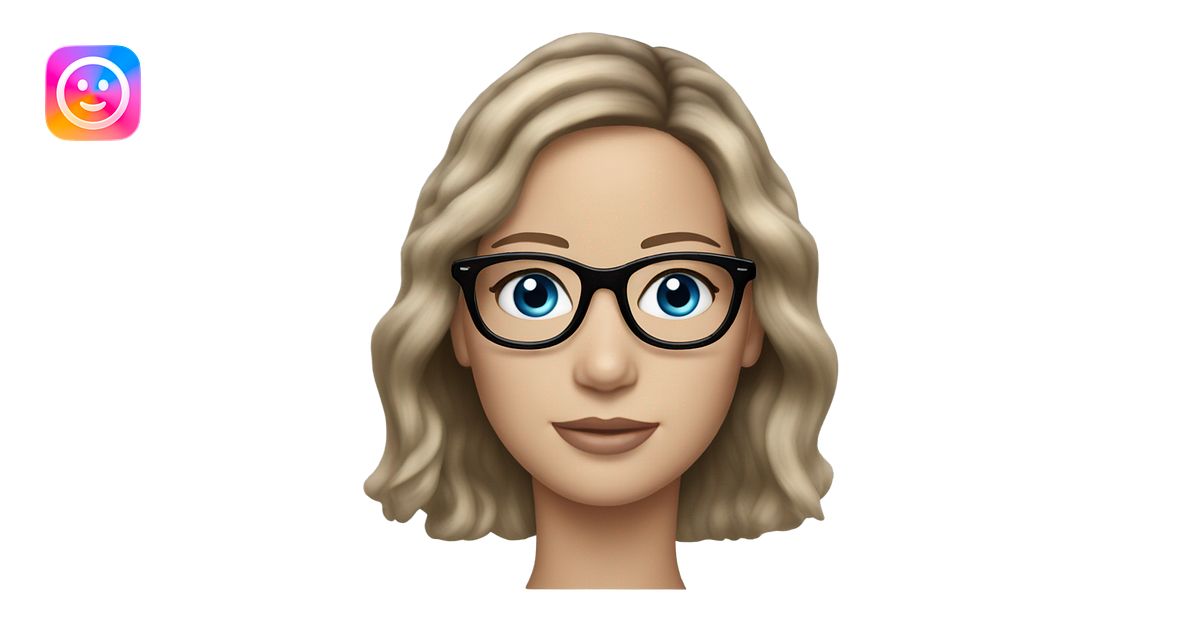 Lifelike Jennifer Lawrence brunette lonh hair wearing black glasses and ...