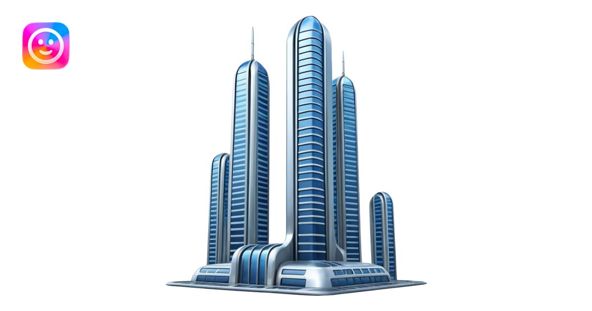 Flying Skyscraper emoji | AI Emoji Generator