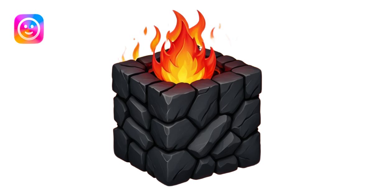 burning coal square emoji | AI Emoji Generator