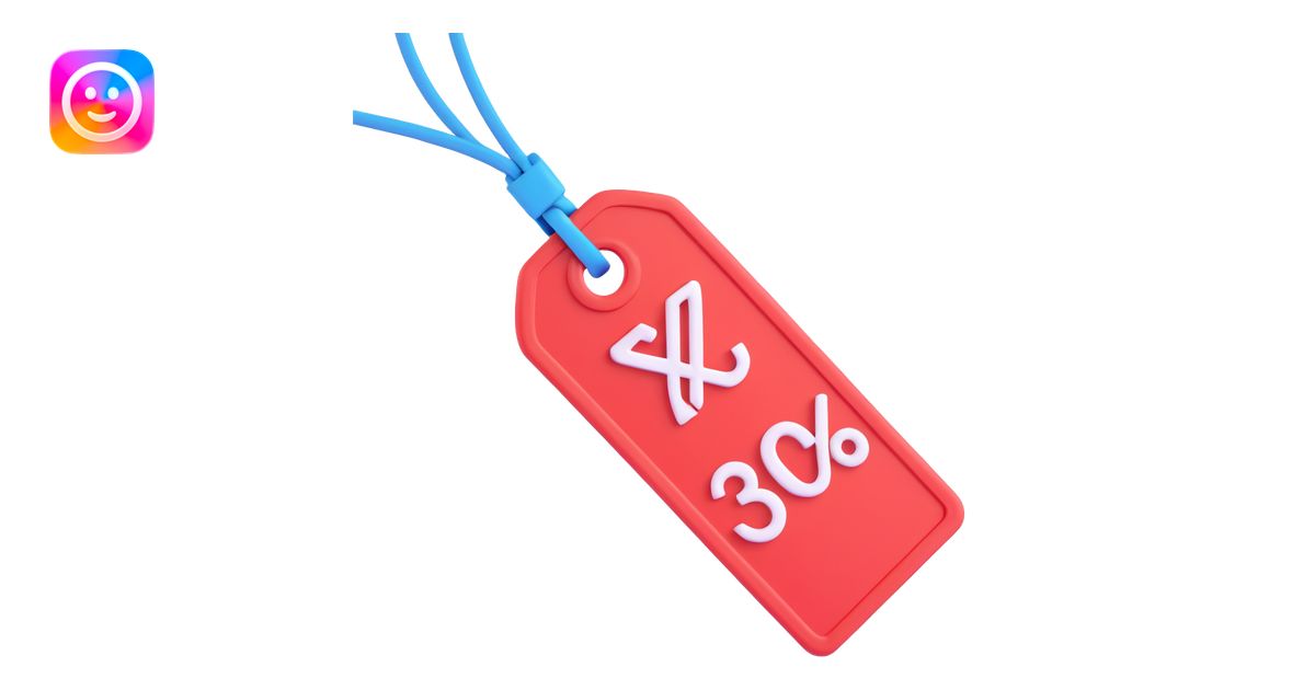 A discount tag emoji | AI Emoji Generator