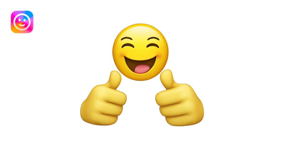 funny yellow smiley face with thumbs up emoji | AI Emoji Generator