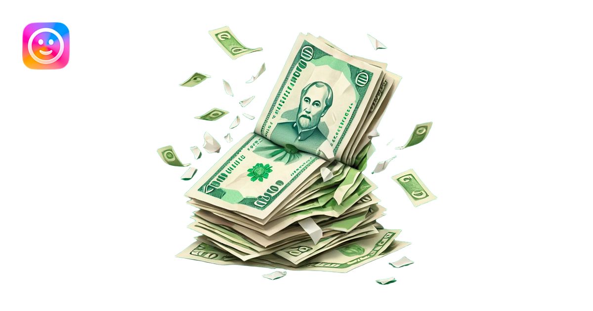 exploding stack of russian ruble notes emoji | AI Emoji Generator