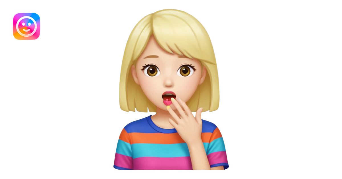 şaşırma eli ağzına götürme, k-pop girl emoji | AI Emoji Generator