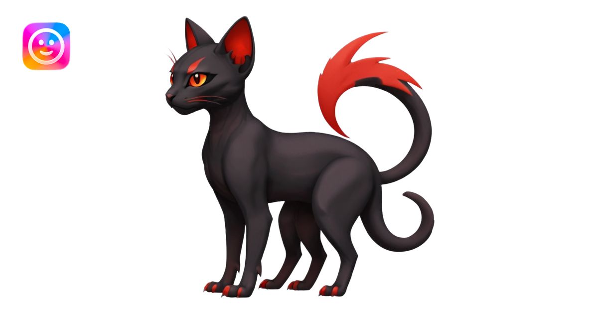Black edgy Noivern-Litten-Sphynx-Lykoi-Caracal-cat-Fakemon full-body ...