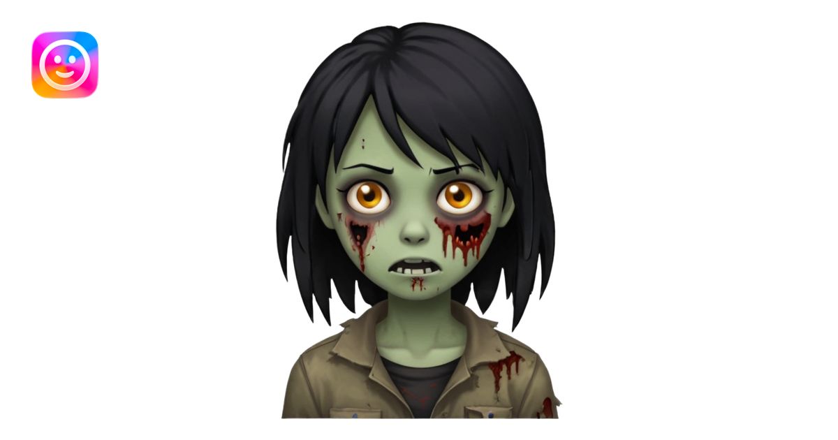 Girl, zombie, black hair, medium long, emo, shaggy, dark, spooky ...