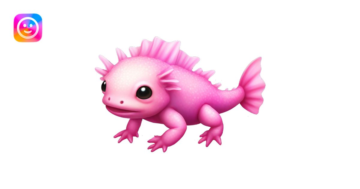 Gradient pink shimmery iridescent axolotl full body emoji | AI Emoji ...