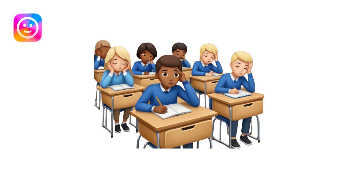 tired students in a class emoji | AI Emoji Generator