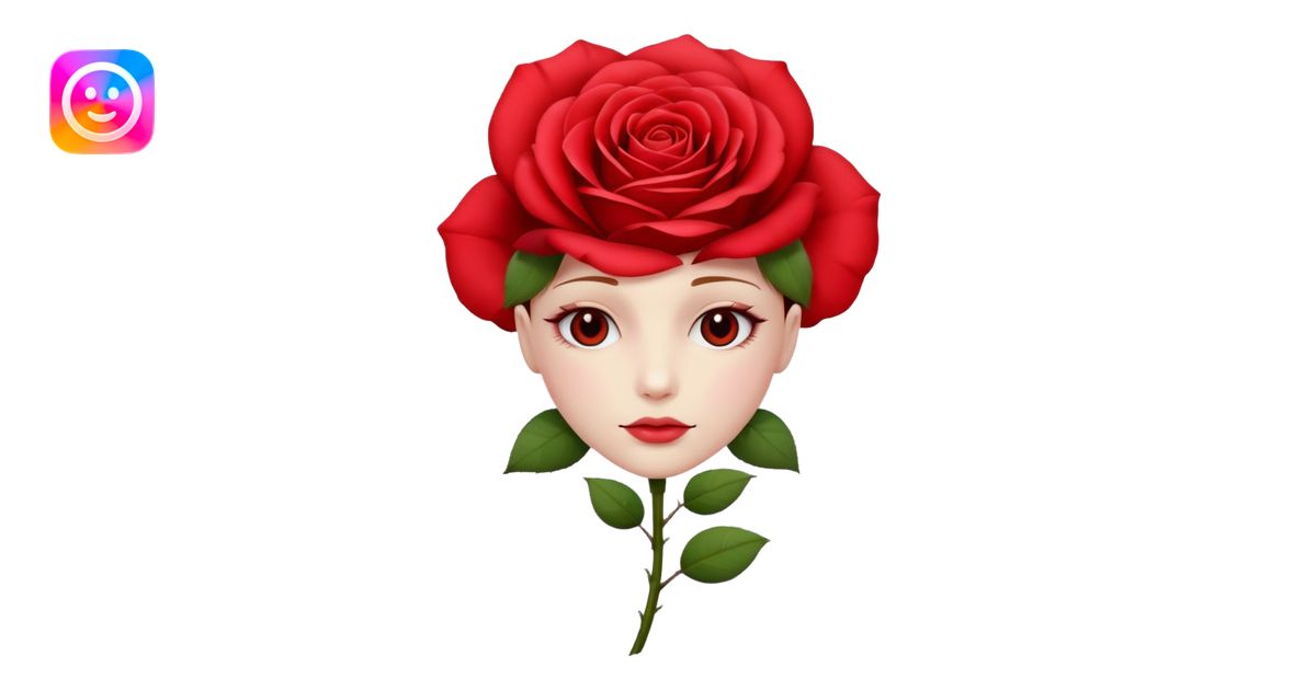 rose with face emoji | AI Emoji Generator