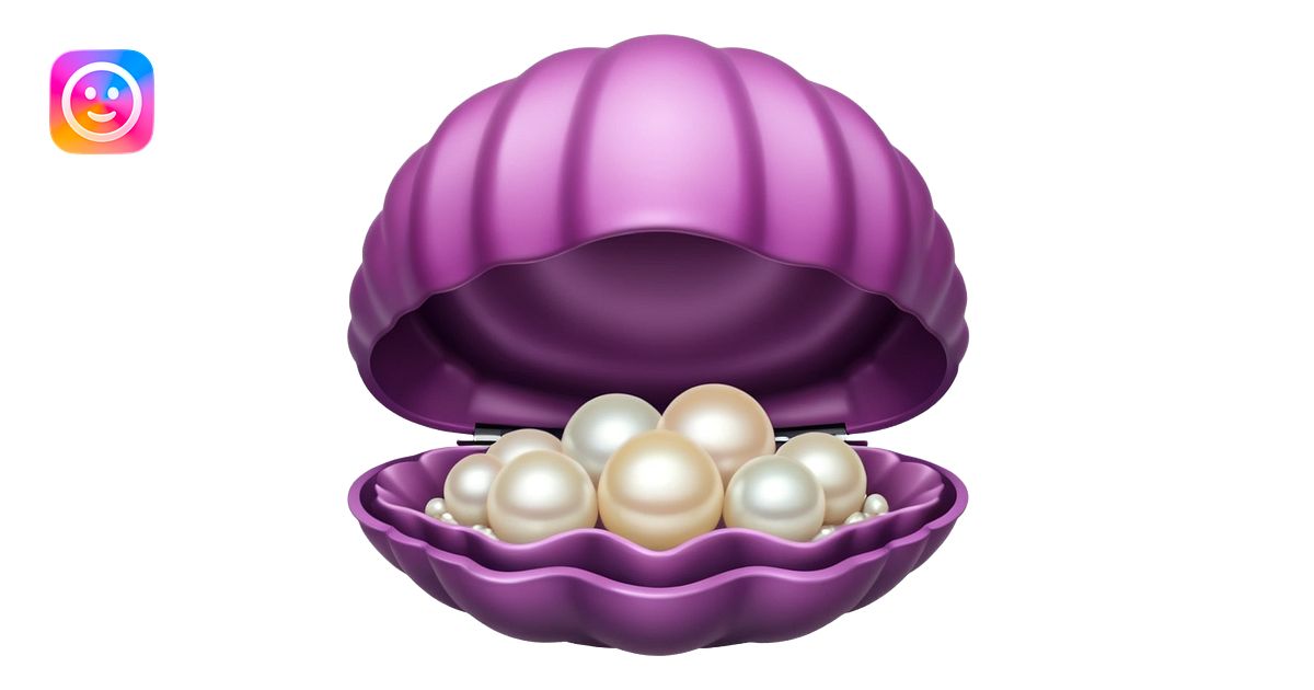 Girly clamshell with pearl inside emoji | AI Emoji Generator