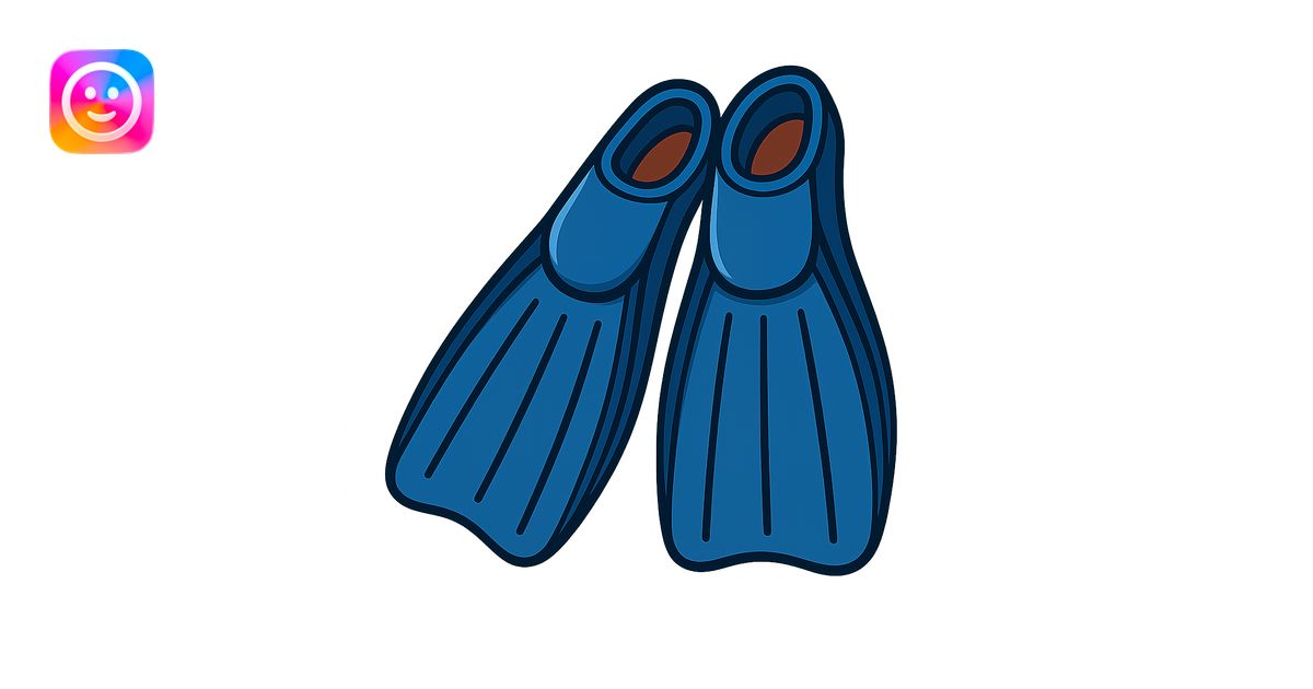 Make the diving flippers blue, keep the original style, no background ...