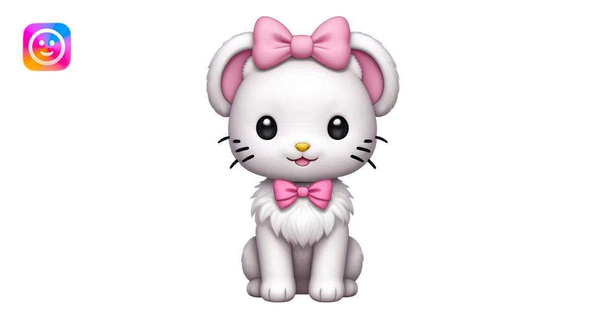 hello kitty as a bipedal humanoid puppy with long black floppy ears ...