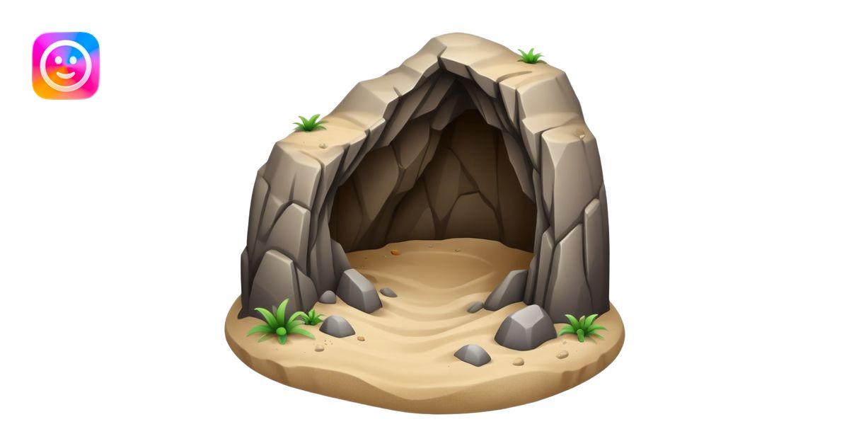 generate realistic detailed cave in 3d style with sand emoji | AI Emoji ...