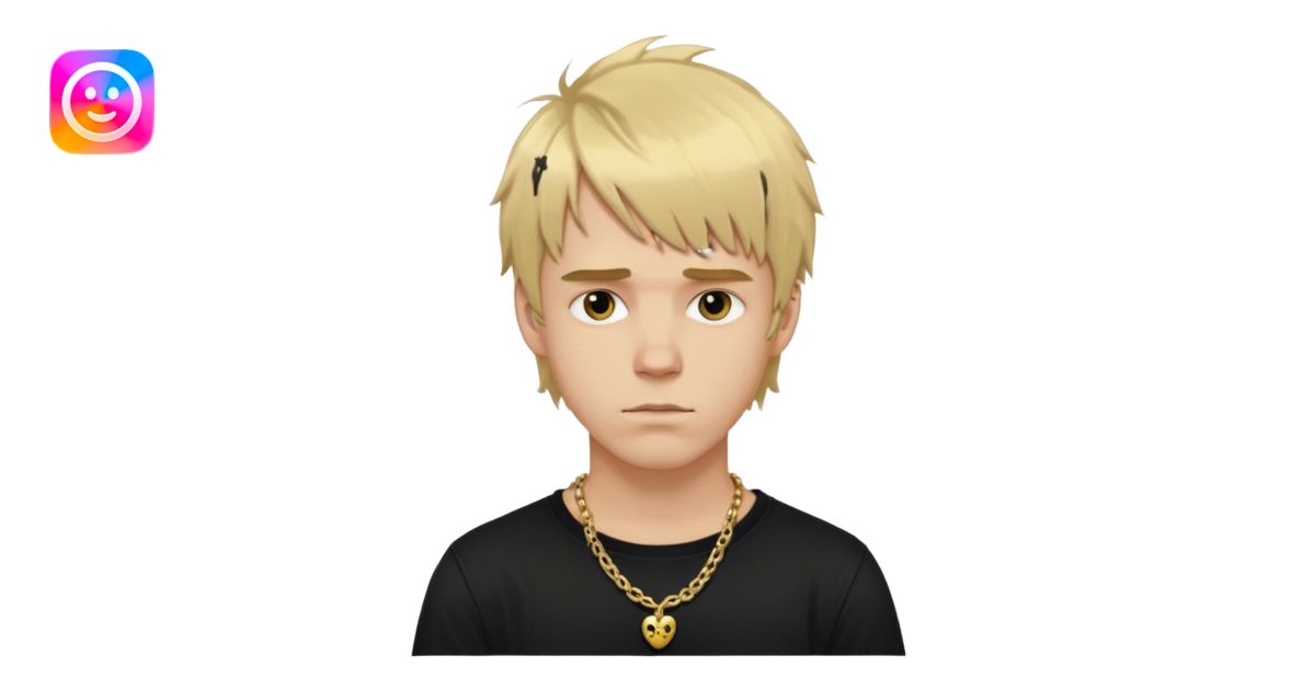 make a iphone emoji who is a white man that looks young with messy ...