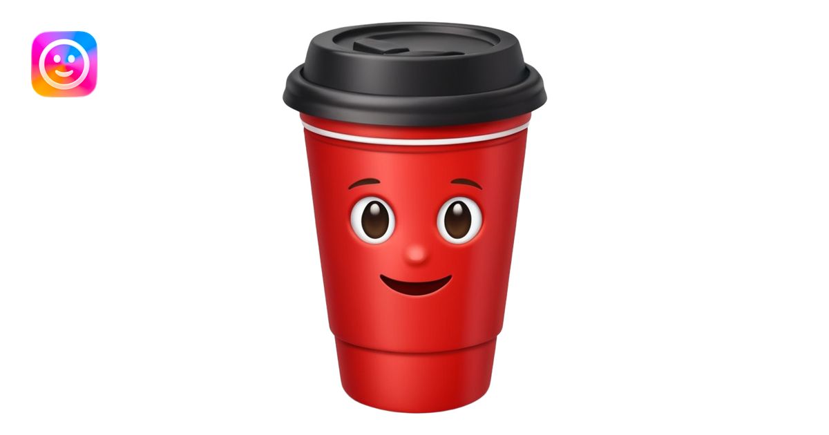 red plastic coffe with with lid emoji | AI Emoji Generator
