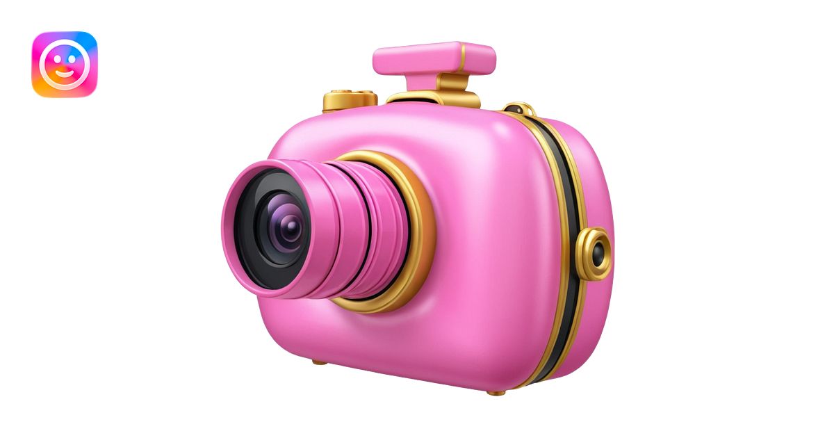 gold rococo pink inflatable puffy shell video camera emoji | AI Emoji ...