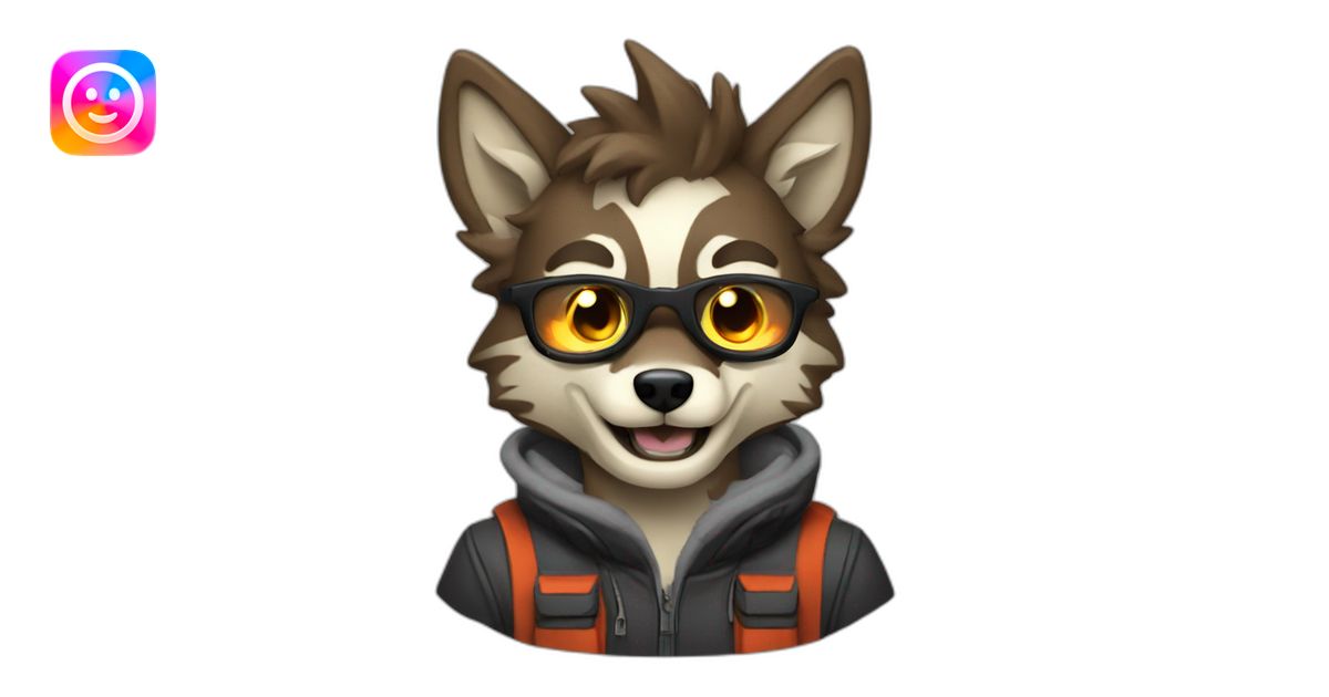 Pyro wolf programmer emoji | AI Emoji Generator