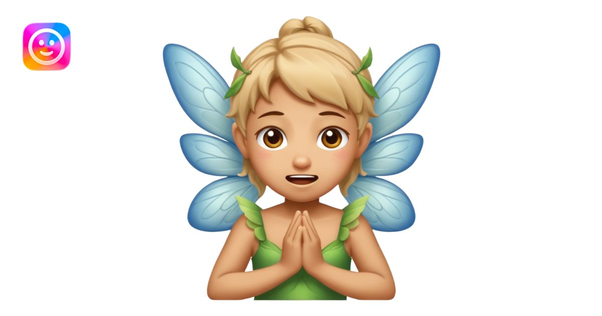 A little fairy, with wings, , do more different emotional, she cry ...