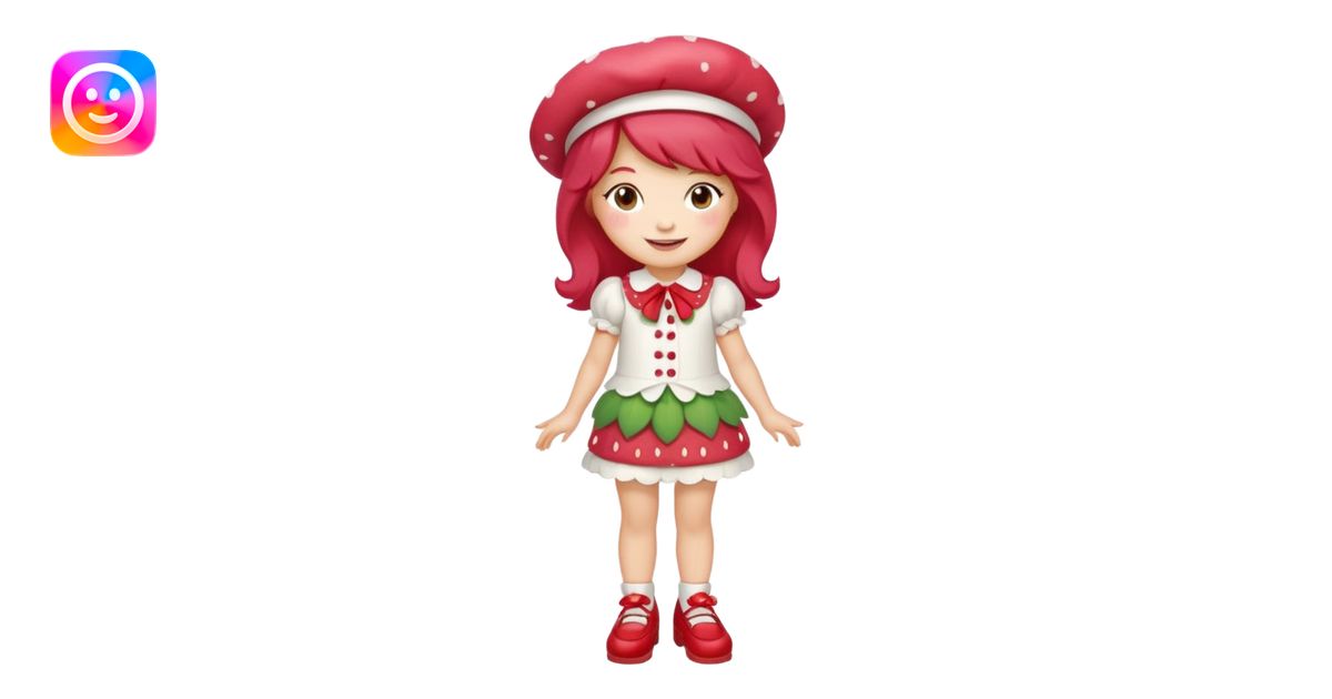 pretty and cute realistic strawberry shortcake full body with red shoes ...