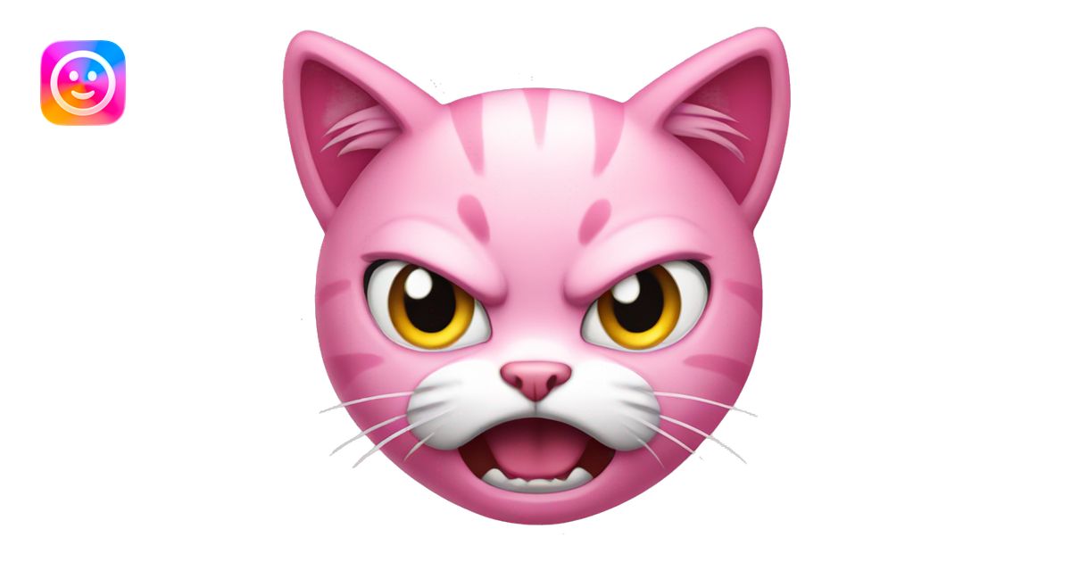 angry pink kitty emoji | AI Emoji Generator