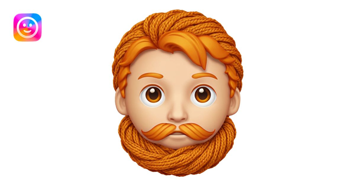 Knitted ginger face emoji | AI Emoji Generator