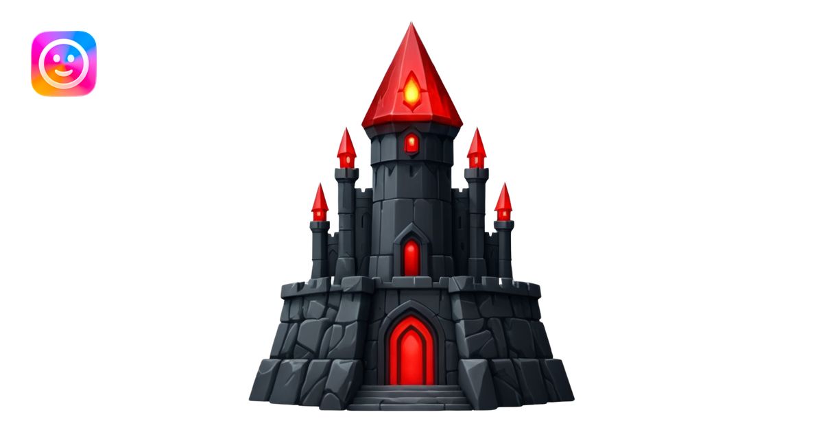 Evil Fortress witch Red Beacon shooting into sky emoji | AI Emoji Generator