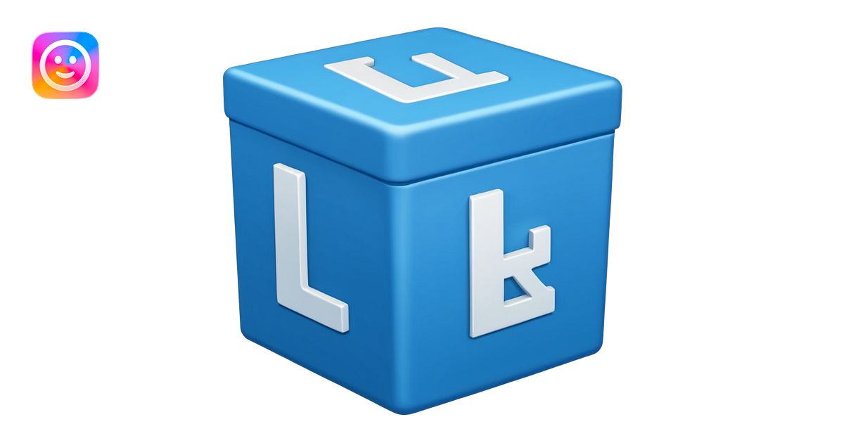 The letters L and R in a blue box 2D emoji | AI Emoji Generator