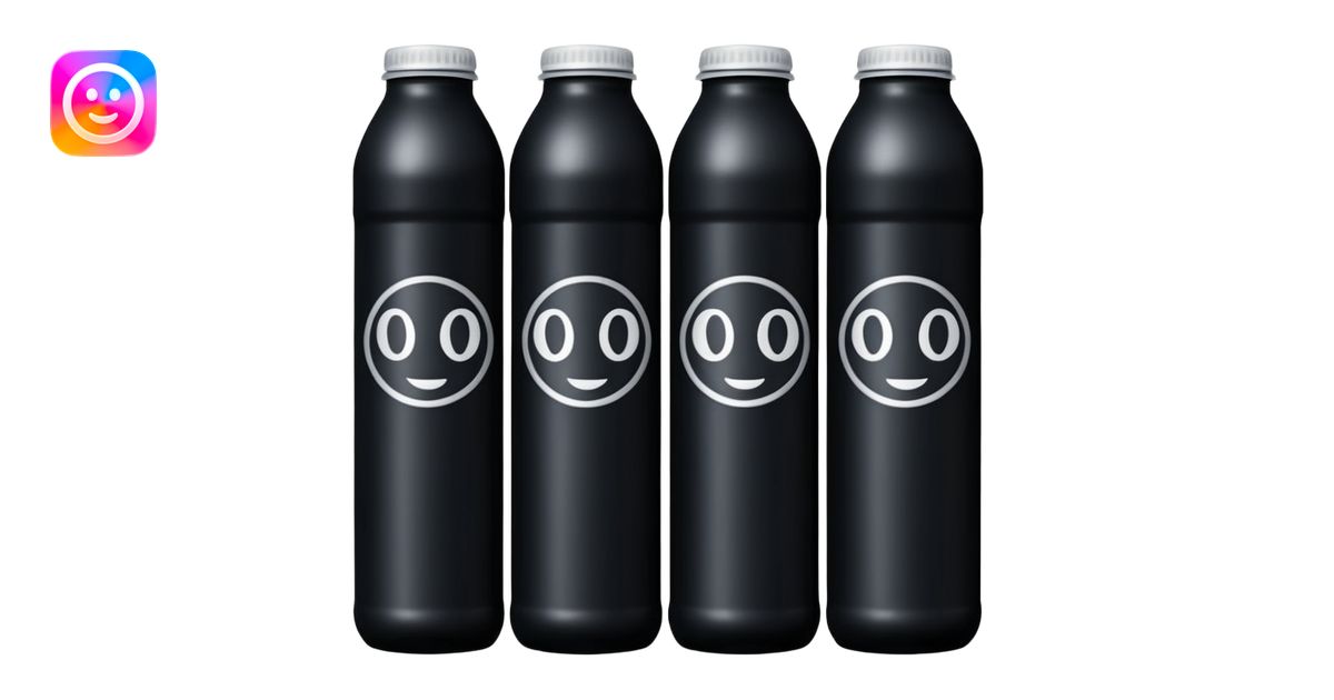 5 cans of gothic soda placed in line emoji | AI Emoji Generator
