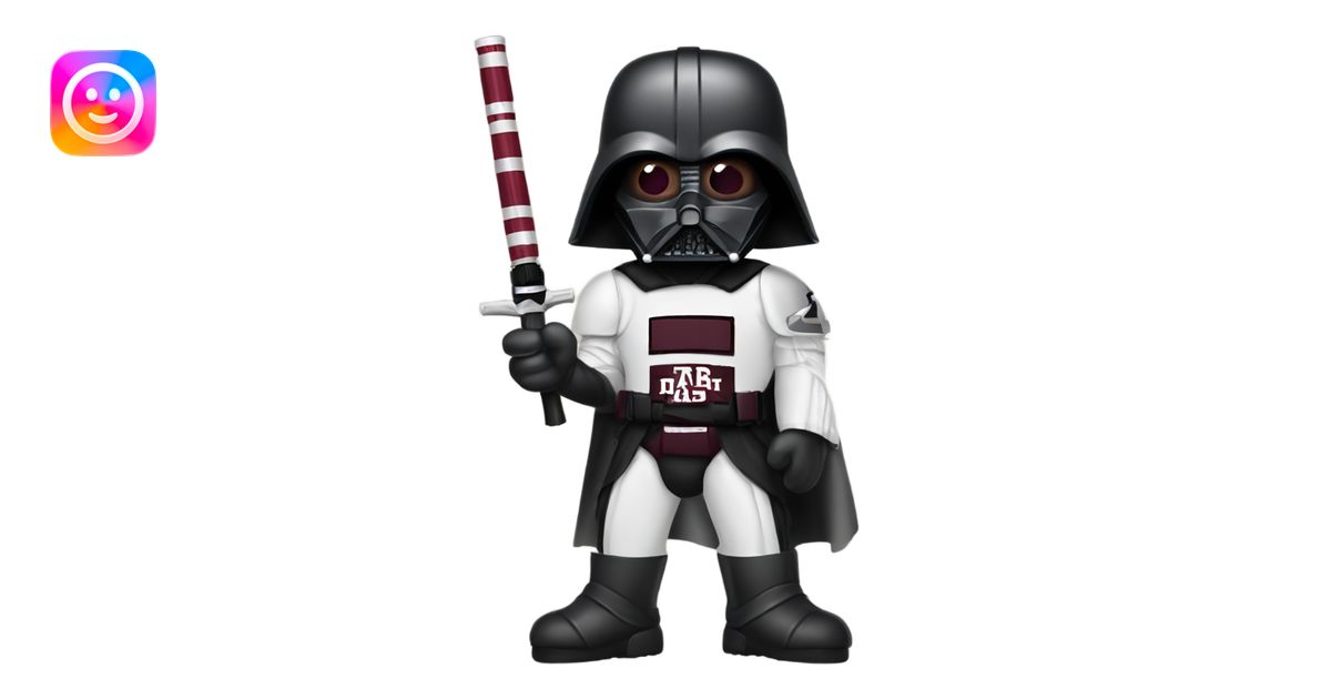 Darth Vader with a Texas a&m jersey emoji | AI Emoji Generator