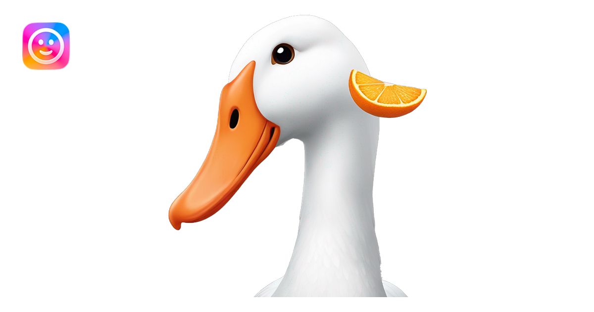 A white goose and some oranges 🍊 emoji | AI Emoji Generator