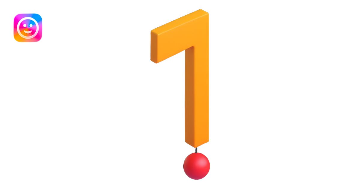 exclamation mark, 3D effect, modern look emoji | AI Emoji Generator