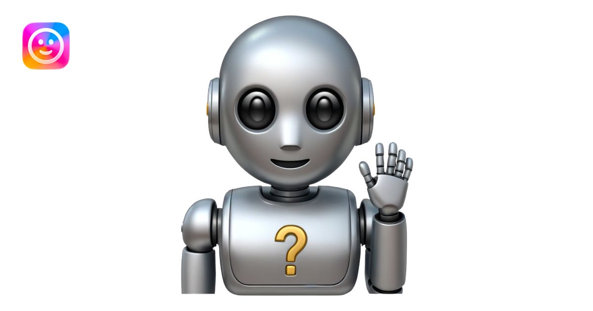 robot emoji with a question mark emoji | AI Emoji Generator