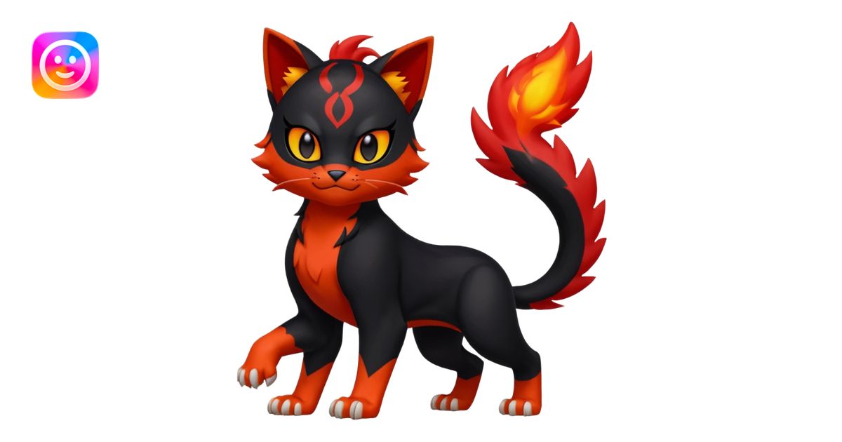 Liepard-Litten-Pokémon-fusion-creature (full body) emoji | AI Emoji ...
