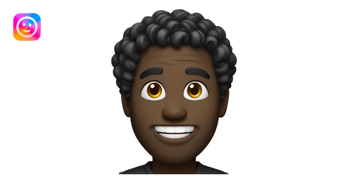 black man with tight curls smiling scarily emoji | AI Emoji Generator