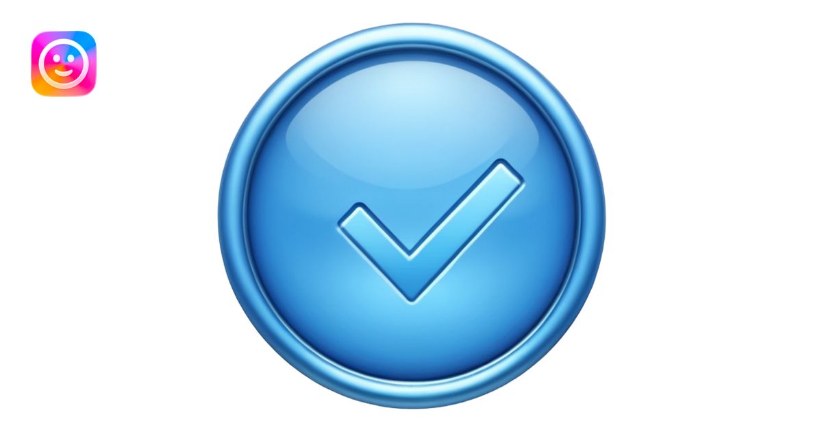 Blue verify logo emoji | AI Emoji Generator