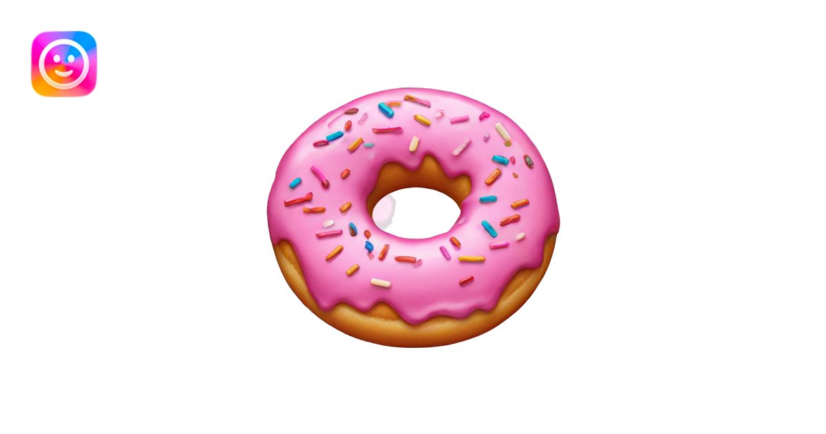 Pink donut with sprinkles emoji | AI Emoji Generator