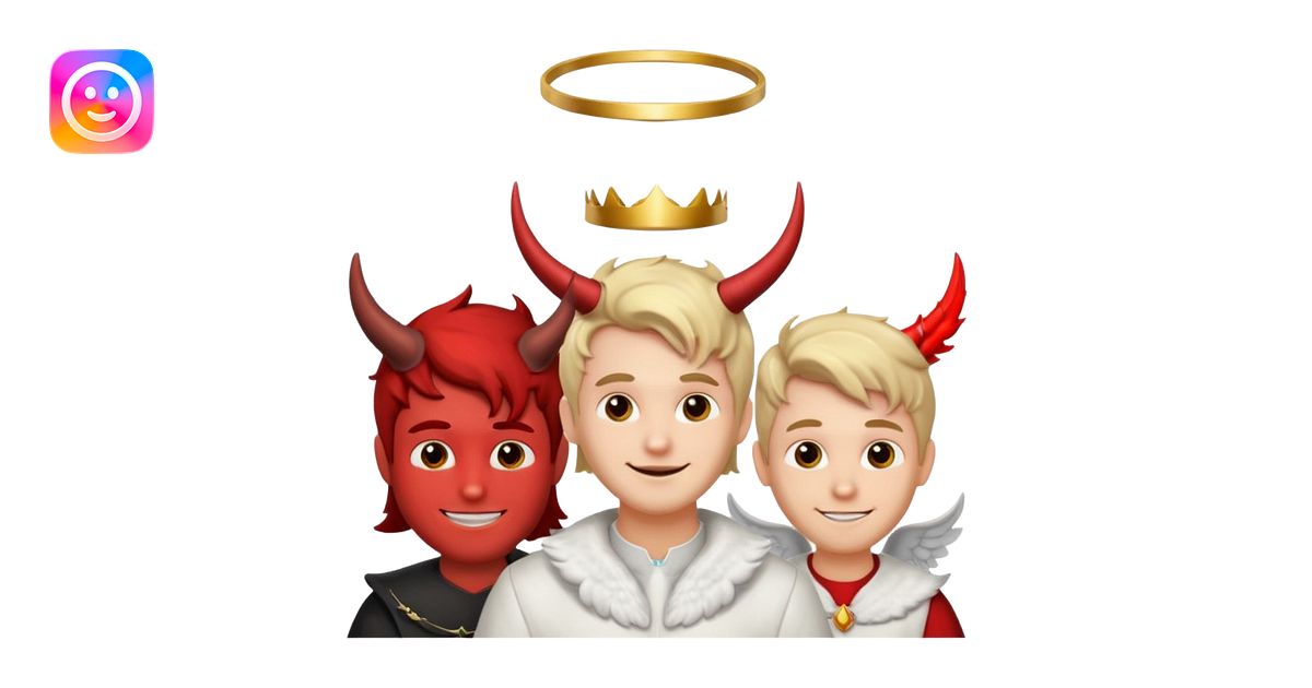 create a angel and devil in one man emoji emoji | AI Emoji Generator